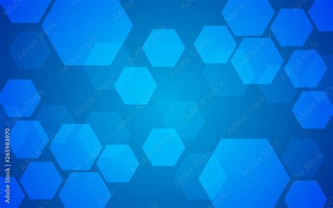 Abstract Geometric Hexagon Pattern Overlay On Blue Background