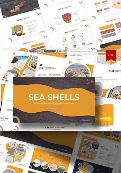 Sea Shells Powerpoint Template 87128