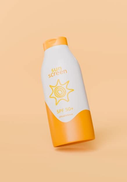 Premium Photo Sunscreen Bottle With Spf 50 Protection On Soft Peach