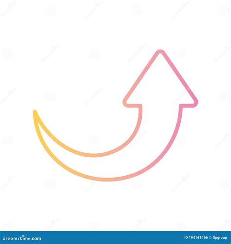Curved Up Arrow Gradient Style Icon Vector Design Stock Vector