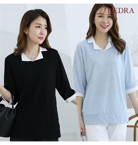 [데드라]엄마옷 Tbc3025 Dc 골지배색카라7부티 50대 여성의류 티몬