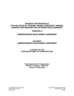 Fillable Online Ftp Txdot REQUEST FOR PROPOSALS TO PLAN DEVELOP