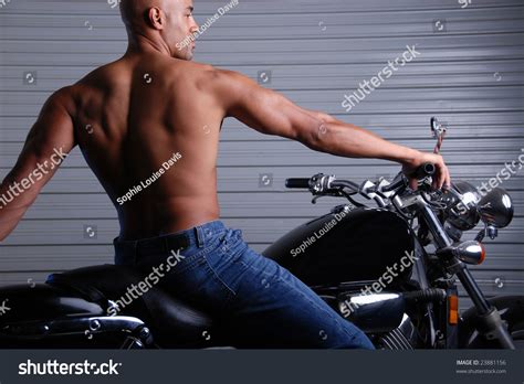 Back Shot Sexy Muscular Man Sitting Stock Photo Shutterstock