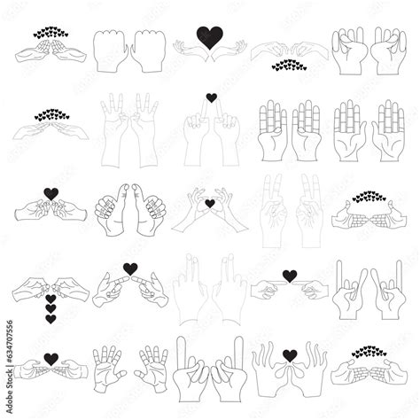 Vetor De Hands Poses Female Hand Holding And Pointing Gestures