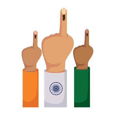 Indian Election Symbol With Three Fingers Up 49618366 Vector Art At
