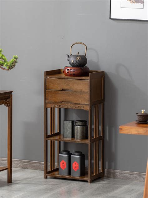 Tea Cabinet Tea Rack Setting Rack Living Room Solid Wood Edge Cabinet