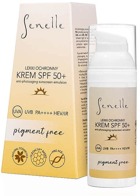 Senelle Light Protective Face Cream Pigment Free SPF 50+ - Легкий ...