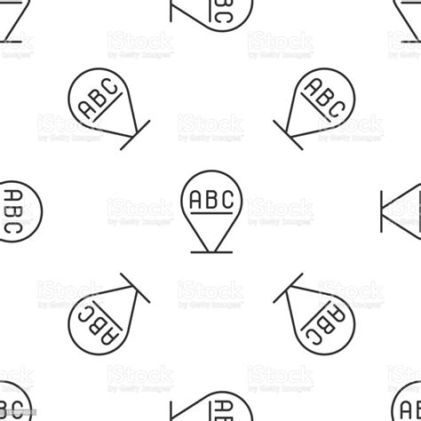 Ligne Grise Icône Alphabet Isolé Motif Sans Couture Sur Fond Blanc
