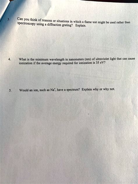 Solved Can You Think Of Reasons Situations In Which Spectroscopy Using