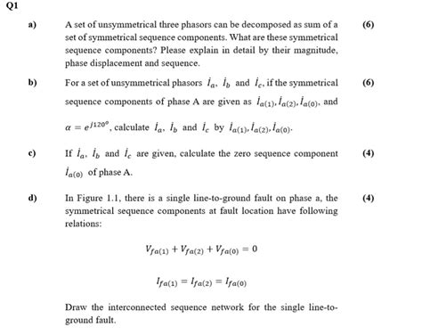 solved q1 a 6 a set of unsymmetrical three phasors can be