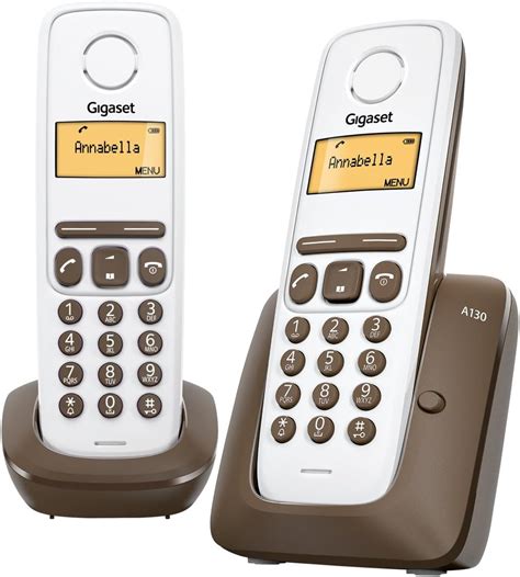 Gigaset A130 Duo - Teléfono fijo inalámbrico con pantalla (2 terminales ...