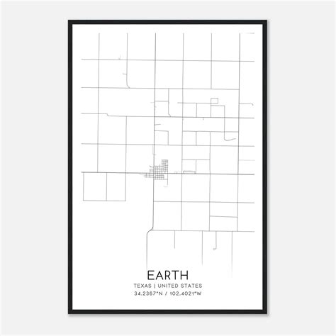 Earth Texas Map Poster Modern Home Decor Wall Art Print Custom Maps
