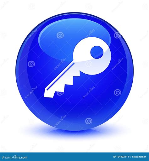 Key Icon Glassy Blue Round Button Stock Illustration Illustration Of
