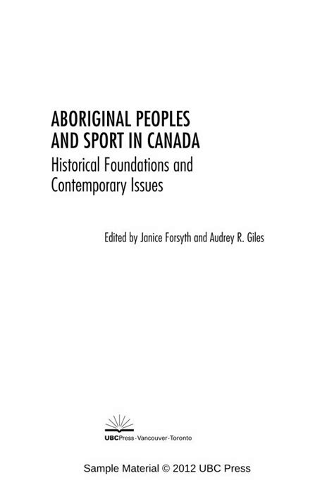 Pdf Aboriginal Peoples And Sport In Canada · Alwyn Morris From