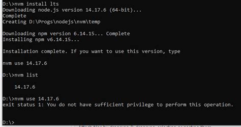 No Elevation Privileges Request When Nvm Use In V118 · Issue 671