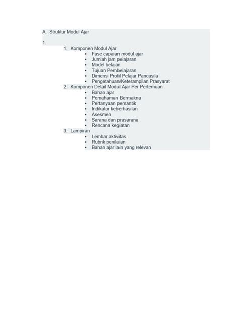 Struktur Modul Ajar Pdf