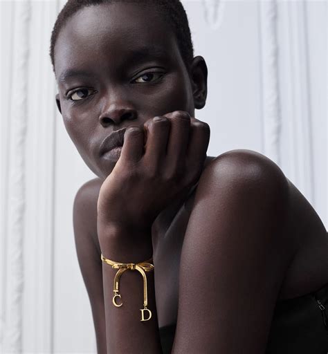 Cd Ribbon Bracelet Gold Finish Metal Dior