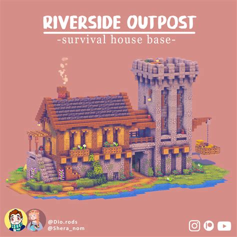 Riverside Outpost With Diorods 2d Guide Sheranom Minecraft Houses