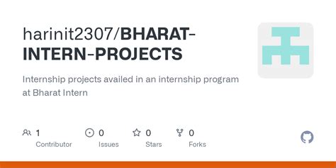 Github Harinit2307bharat Intern Projects Internship Projects