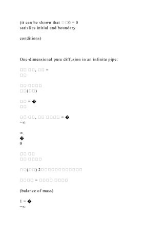 Diffusion Advection Reaction Solution Pure Diffusion Docx