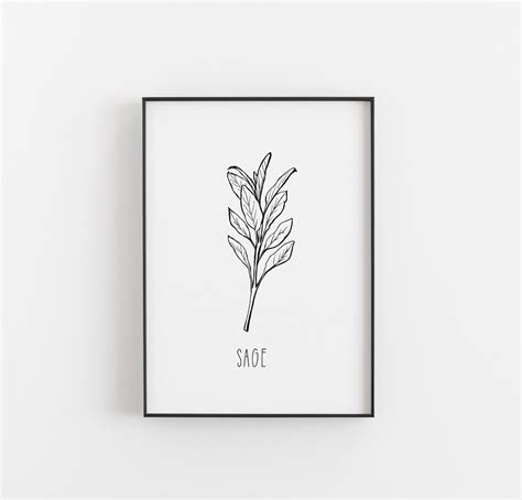 Set Of Herb Prints Kitchen Printable Art Botanical Print Etsy