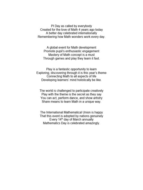 Poem Math Day Pdf
