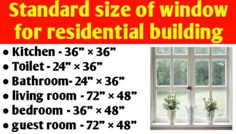 Standard Size Of Window For Residential Building Civil Sir