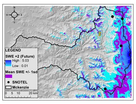 Snowmodel Derived Swe In Shown In Blue And The Area Of The Snowpack