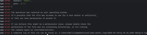Npm Error Error Eperm Operation Not Permitted Mkdir ‘c‘ Npm Error At Async Mkdir 的解决error