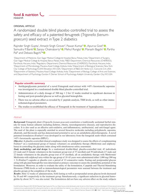 Pdf A Randomized Double Blind Placebo Controlled Trial To Assess The Safety And Efficacy Of A