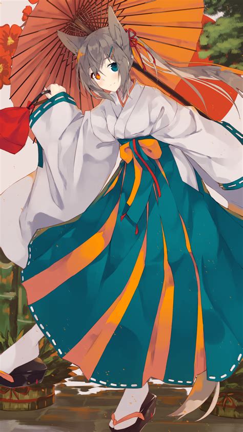 Wallpaper Gadis Anime Telinga Hewan Karakter Asli 855x1518 Richs