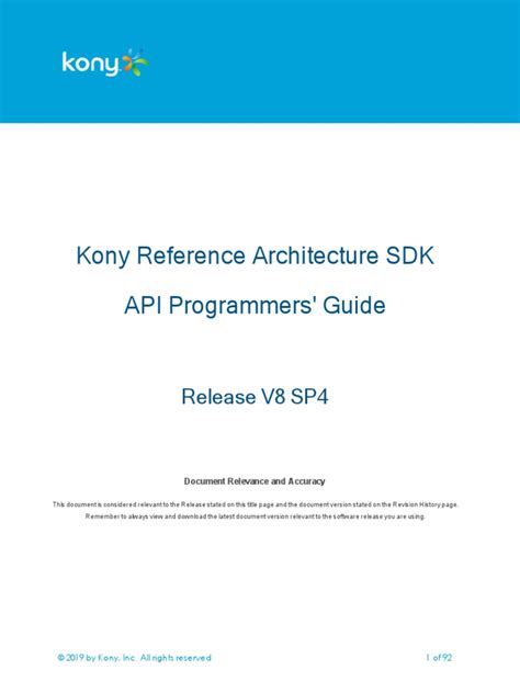 Kony Reference Architecture Sdk Api Programmers Guide Release V8 Sp4