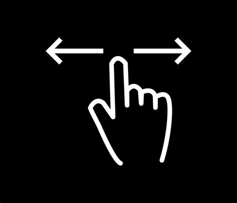 hand with finger swiping or swipe left and right gesture line art