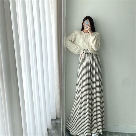 윌리 스트라이프와이드팬츠 2color 88사이즈가능 에이블리