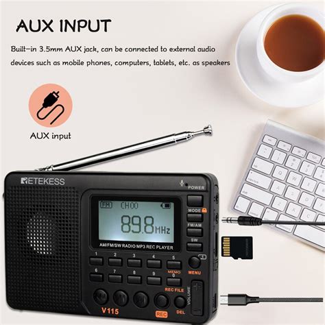Retekess V115 FM AM SW Radio Receptor De Sonido De Grandado