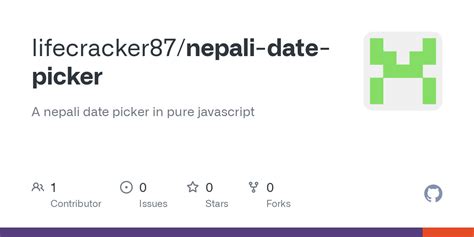 GitHub Lifecracker87 Nepali Date Picker A Nepali Date Picker In Pure