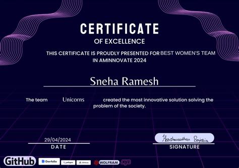 Sneha Ramesh On Linkedin Aminovate2024 Womenintech Hackathonwinners