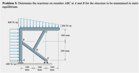 Solved Problem 5 Determine The Reactions On Member ABC At A Chegg Com