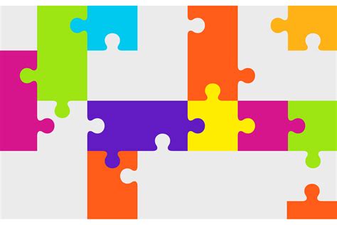 Colorful Puzzle Pieces Layout Jigsaw Sh Graphic By Ladadikart
