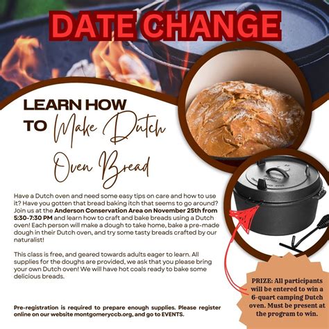 Dutch Oven Bread Class Montgomery County Conservation Board