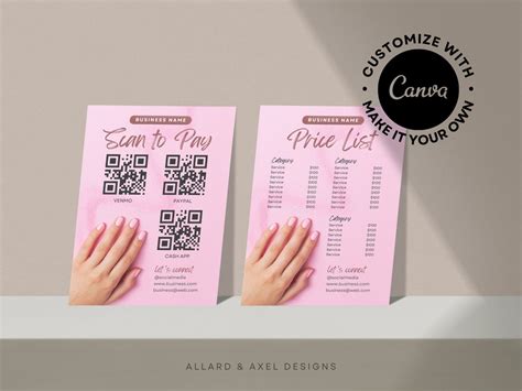 Salon Price Template And Scan To Pay Template Beauty Price List For