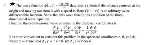 Solved The Wave Function ψrtrfr−vt Describes A