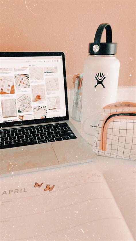 Stylish Desk Setup With School Supplies