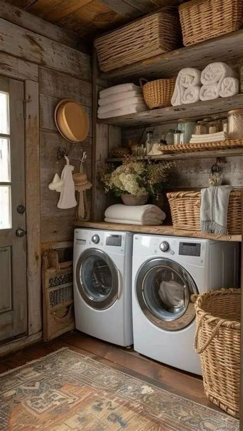 40 Stylish And Functional Laundry Room Design Ideas Rustic Laundry