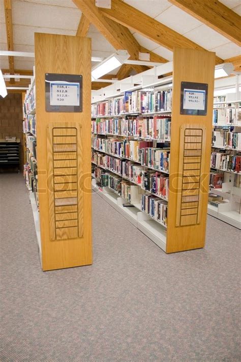 The Aisles In A Public Library With Stock Image Colourbox