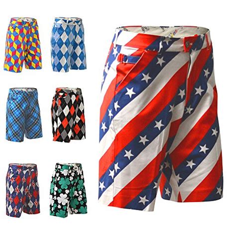 Royal And Awesome Bright Funky Colourful Mens Golf Shorts