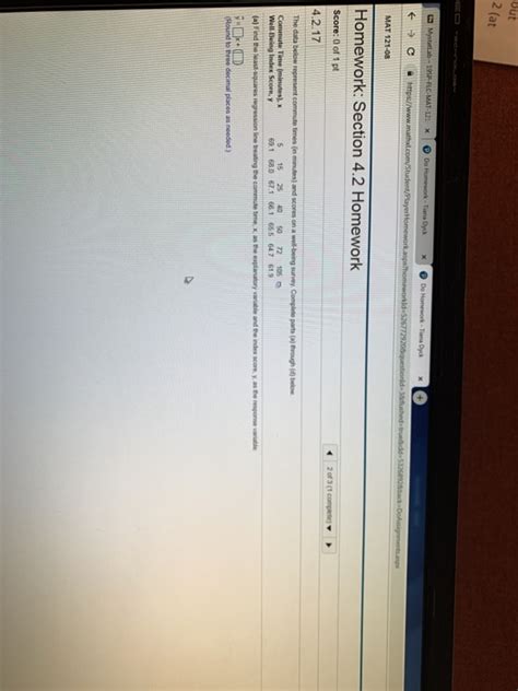 Solved Homework Section 4 2 Homework 2 Out 2 At Mat