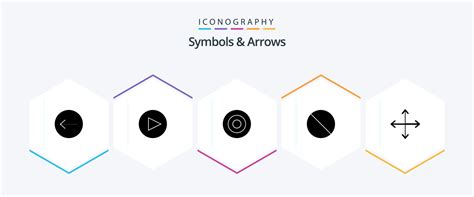 Symbols And Arrows 25 Glyph Icon Pack Including Opposites Symbols