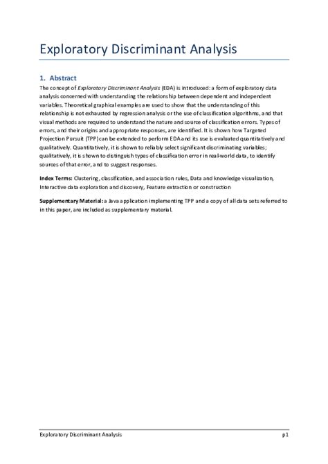 Pdf Exploratory Discriminant Analysis